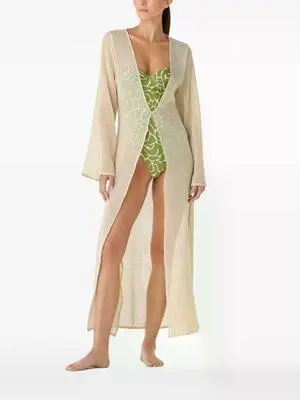 PALMACEA Eden Sheer-knit Kaftan - Neutrals