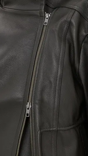 Vince Leather Oversized Biker Jacket