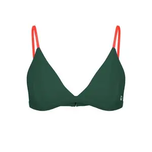 SŪNDAR SWIM The Mississippi Bikini Top & Neon Orange Reversible - Green