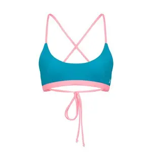 SŪNDAR SWIM The Matanza Bikini Top Turquoise & Coral Reversible - Blue