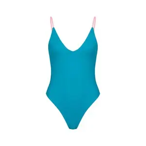 SŪNDAR SWIM The Ouse Swimsuit Turquoise & Coral Reversible - Blue
