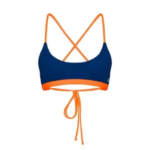 SŪNDAR SWIM The Matanza Bikini Top Navy & Orange Reversible - Blue