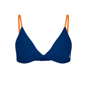 SŪNDAR SWIM The Mississippi Bikini Top Navy & Orange Reversible - Blue