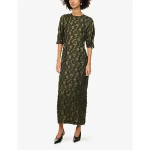 Gabriela Hearst Coretta Fil Coupé Silk-wool Maxi Dress