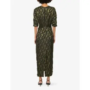 Gabriela Hearst Coretta Fil Coupé Silk-wool Maxi Dress
