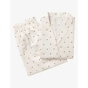 THE WHITE COMPANY Polka-dot Relaxed-fit Cotton-poplin Pyjama Set - White/choc