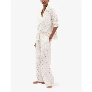 THE WHITE COMPANY Polka-dot Relaxed-fit Cotton-poplin Pyjama Set