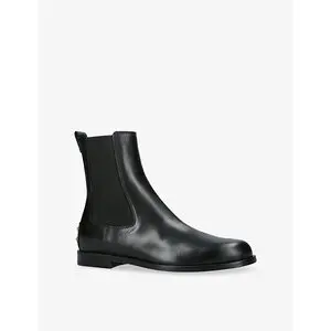 TOD'S Cuoio Flat Leather Ankle Boots