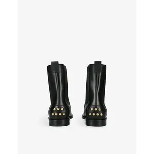 TOD'S Cuoio Flat Leather Ankle Boots