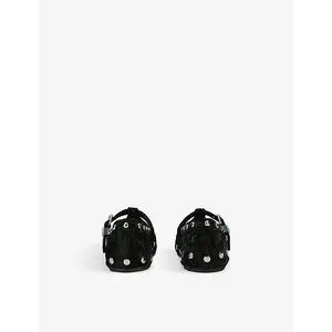 GANNI Mary Jenny Studded Velour Moccasins
