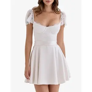 House Of Cb Selena Tie-waist Woven Mini Dress