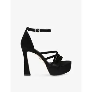 Kurt Geiger Annabell Suede Platform Heeled Sandals - Black
