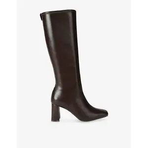Carvela Rometta Faux-leather Heeled Knee-high Boots - Brown