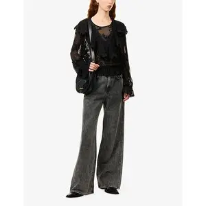 Paige Akari Embroidered Silk Top