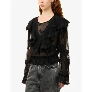 Paige Akari Embroidered Silk Top