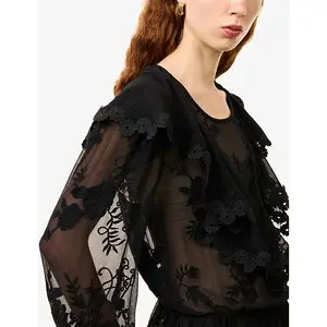 Paige Akari Embroidered Silk Top