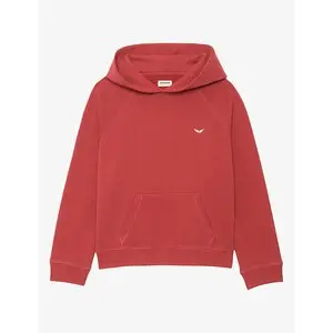 Zadig&Voltaire Georgy Rhinestone-embellished Cotton-blend Hoody - Cherry