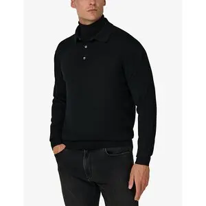 Boggi Milano Polo-collar Regular-fit Merino Wool Jumper