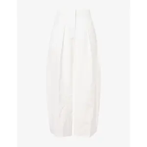 Jacquemus Pantalon Ovalo Barrrel-leg Woven Trousers - White