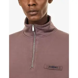 Jacquemus The Gros Grain Half-zip Cotton-jersey Sweatshirt