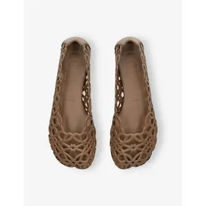 Loewe Petal Anagram Leather Ballet Flats