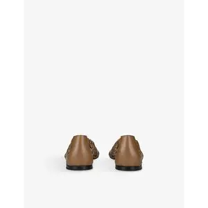 Loewe Petal Anagram Leather Ballet Flats