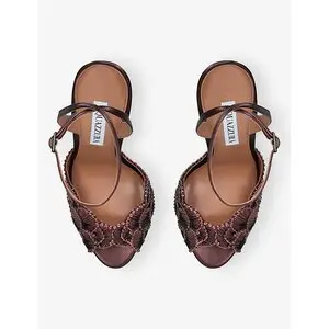 AQUAZZURA Ce Soir 130 Plateau Leather Sandals
