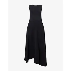 Theory Flared Crepe Maxi Dress