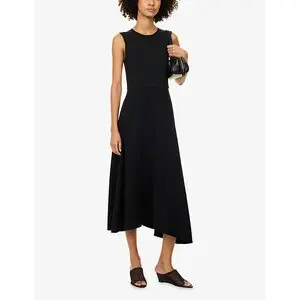 Theory Flared Crepe Maxi Dress