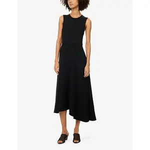 Theory Flared Crepe Maxi Dress