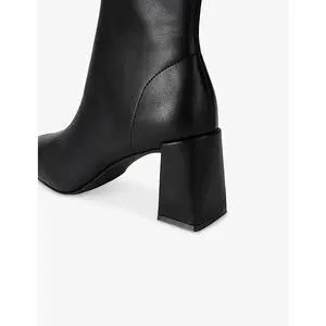 Kurt Geiger Sam Block-heel Faux-leather Ankle Boots