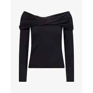 Paige Aaliyah Bardot Stretch-jersey Top - Black