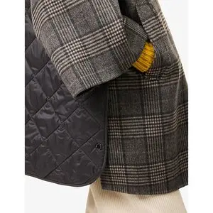 Max Mara Hooded Graphic-pattern Wool Coat