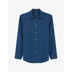 Boggi Milano Washed Regular-fit Denim Shirt - Medium Blue