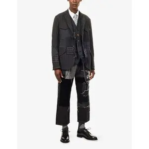 Junya Watanabe Selvedge Patchwork Cropped Denim Jeans