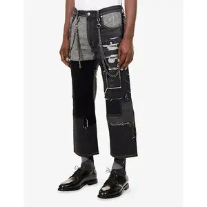Junya Watanabe Selvedge Patchwork Cropped Denim Jeans