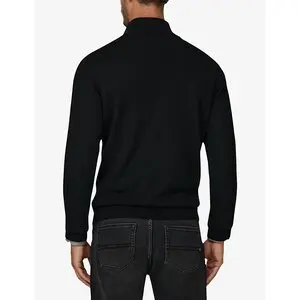 Boggi Milano Mock-neck Full-zip Merino Wool Jumper Xxl