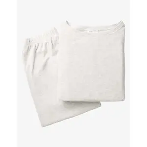 THE WHITE COMPANY Brushed Waffle Jersey Pyjama Set - Cloud Marl