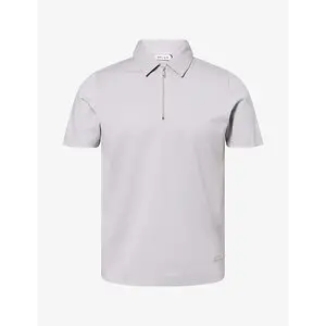 BELIER Pebble Zipped Jersey Polo Shirt