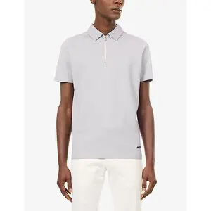 BELIER Pebble Zipped Jersey Polo Shirt