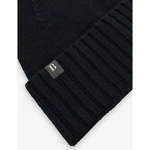 Boggi Milano Logo-patch Wool-blend Beanie Hat
