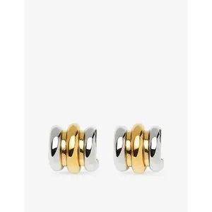 MISSOMA Triple Ridge Oversized 18ct Gold And Platinum Pvd-plated Stainless-steel Hoop Earrings - Mixed