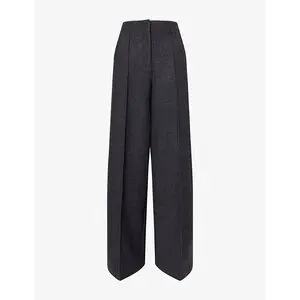 Paige Vicenza Tailored Wool-blend Trousers - Charcoal