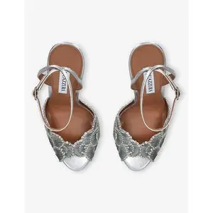 AQUAZZURA Ce Soir 130 Plateau Leather Sandals