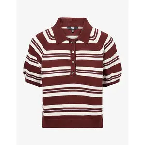 Paige Birch Striped Cotton-blend Top - Garnet Multi