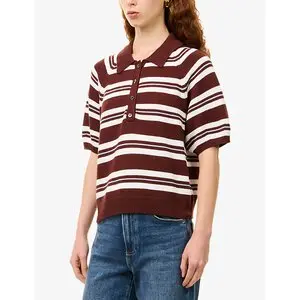 Paige Birch Striped Cotton-blend Top