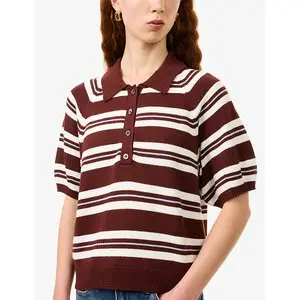 Paige Birch Striped Cotton-blend Top
