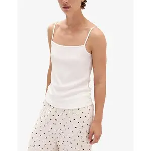 THE WHITE COMPANY Ribbed Stretch-jersey Pyjama Vest Top