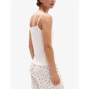 THE WHITE COMPANY Ribbed Stretch-jersey Pyjama Vest Top