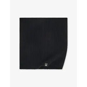 Boggi Milano Logo-patch Merino Wool Neck Warmer - Black